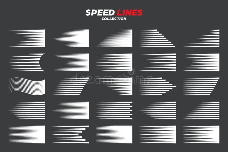 Comic Speed Motion Lines Collection. Vector Illustration. Stock Vector ...
