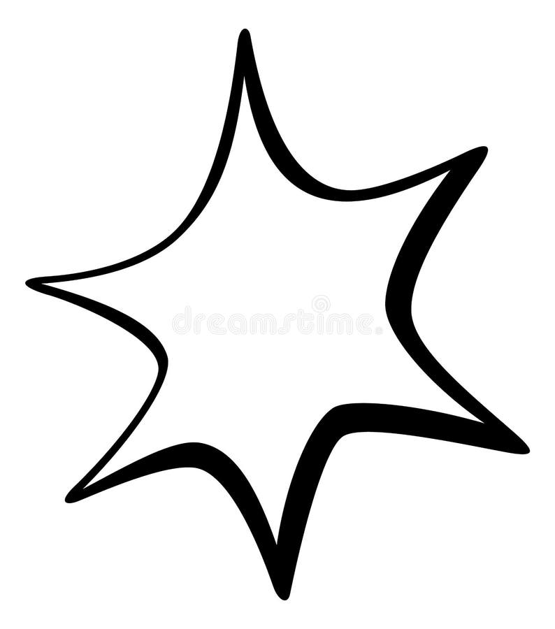 Comic Star Icon. Sound Burst Effect in Line Style Stock Vector ...
