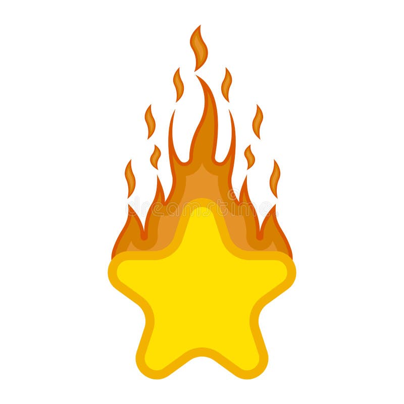 Comic Star Shape on Fire Icon Stock Vector - Illustration of fire ...