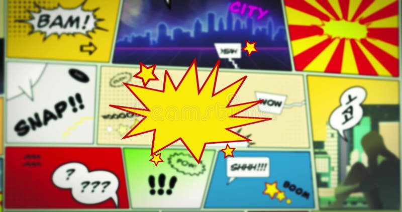 Comic Strip Background Animation. Different Views on a Comic Strip ...