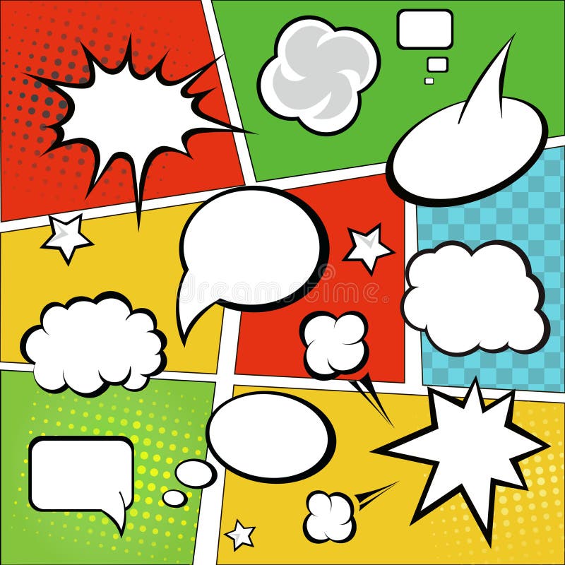 Comic Strip Speech Bubbles stock vector. Illustration of design - 34573755