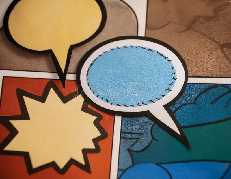 Comic Strip with Speech Bubbles, Illustrating Graphic Storytelling ...