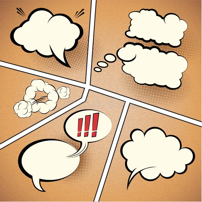Comic Strip Speech Bubbles stock vector. Illustration of design - 34573755