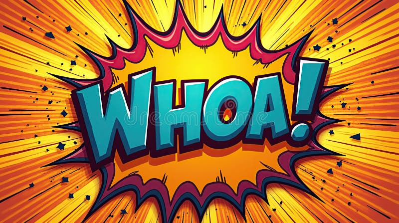 Comic Style Artwork with Bold 3D Text Shouting Whoa Stock Illustration ...