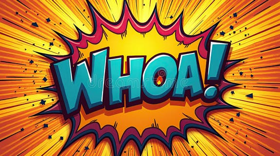 Comic Style Artwork with Bold 3D Text Shouting Whoa Stock Illustration ...