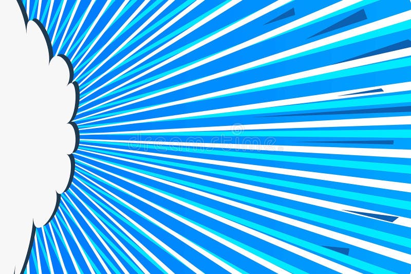 Comic Style Background with Speed Line Effects and Clouds Stock Vector ...