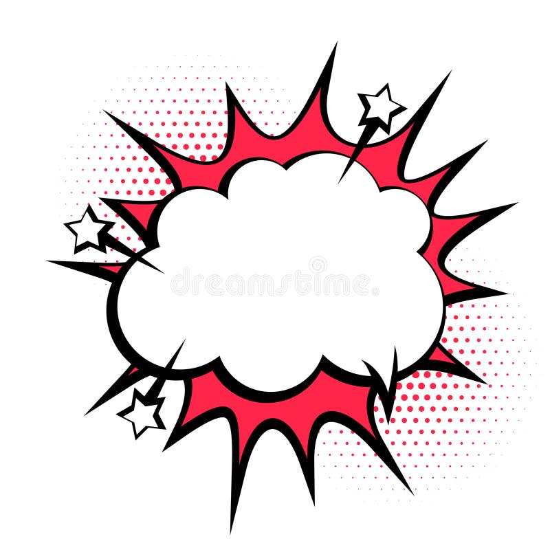 Comic Style Blank Frame Background with Halftone Effect Stock Vector ...