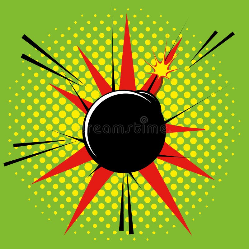 Comic Style Bomb Isolated on Background Stock Vector - Illustration of ...