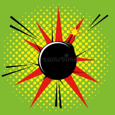 Comic Style Bomb Isolated on Background Stock Vector - Illustration of ...