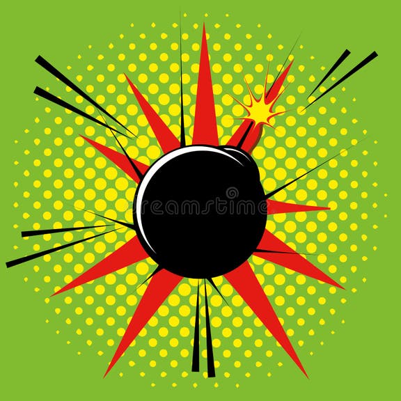Comic Style Bomb Isolated on Background Stock Vector - Illustration of ...