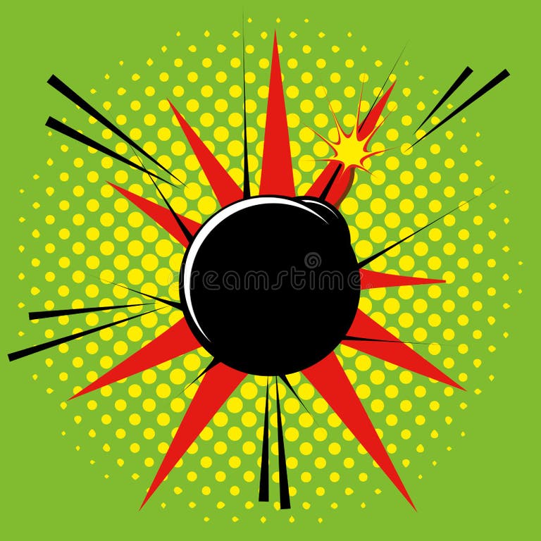 Comic Style Bomb Isolated on Background Stock Vector - Illustration of ...