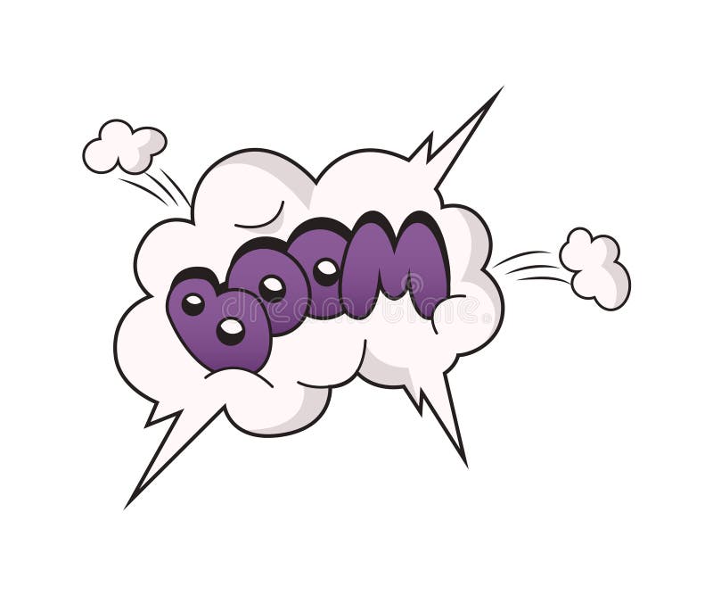 Comic Style Boom Text with Explosive Cloud Design Stock Vector ...