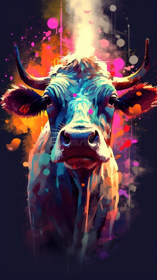 Comic Style Cow Illustration . Stock Illustration - Illustration of ...