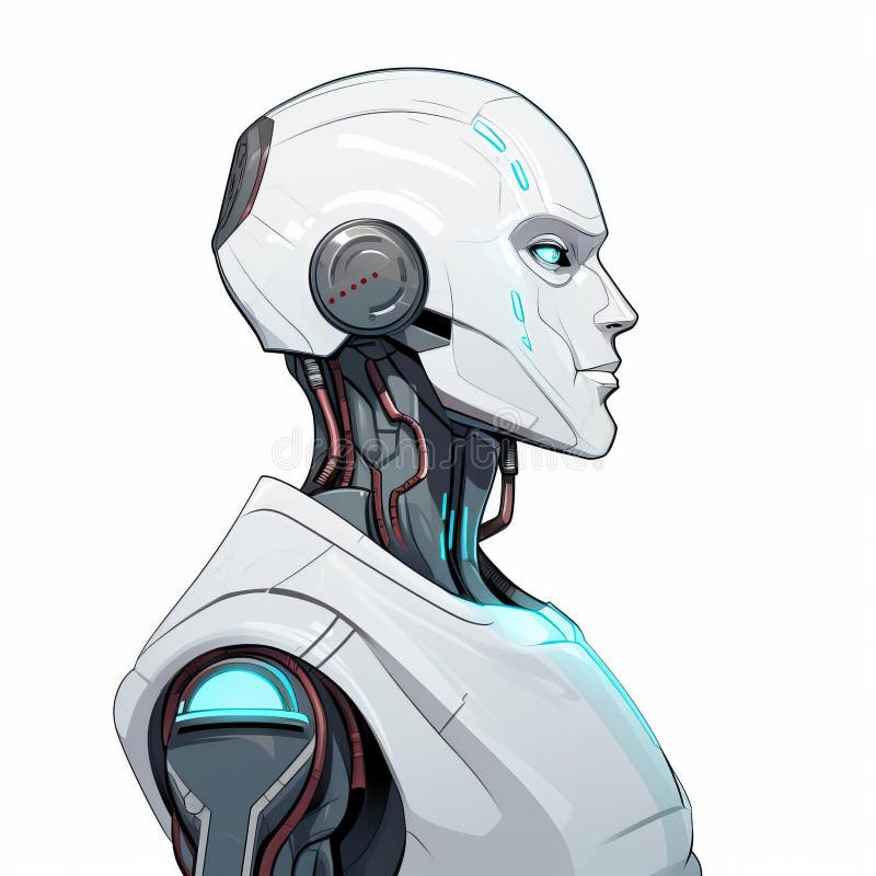Comic Style 2d Sprite of Artificial Intelligence Assistant on White ...
