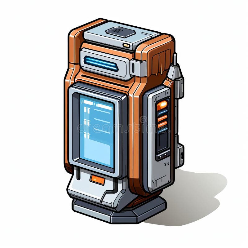 Comic Style 2d Sprite of Teleportation Device on White Background Stock ...