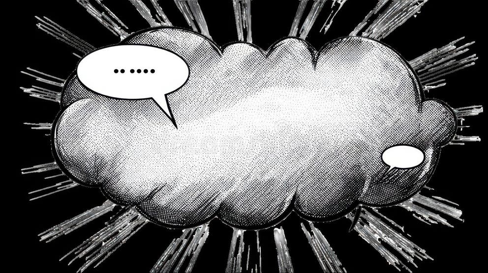 Comic Style Dialog Box with Quote Marks on Transparent Background Stock ...