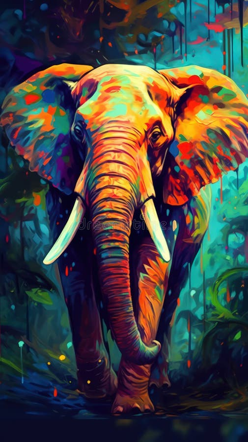 Comic Style Elephant in Side View . Stock Illustration - Illustration ...