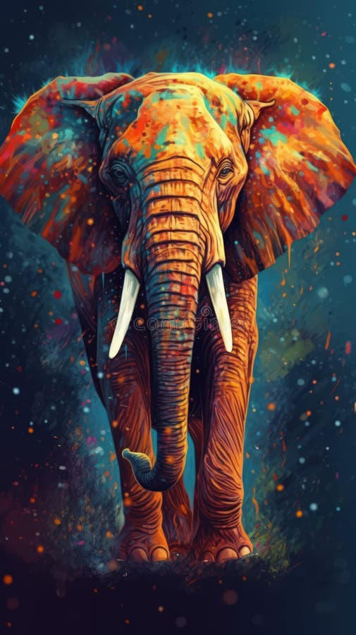 Comic Style Elephant in Side View . Stock Illustration - Illustration ...