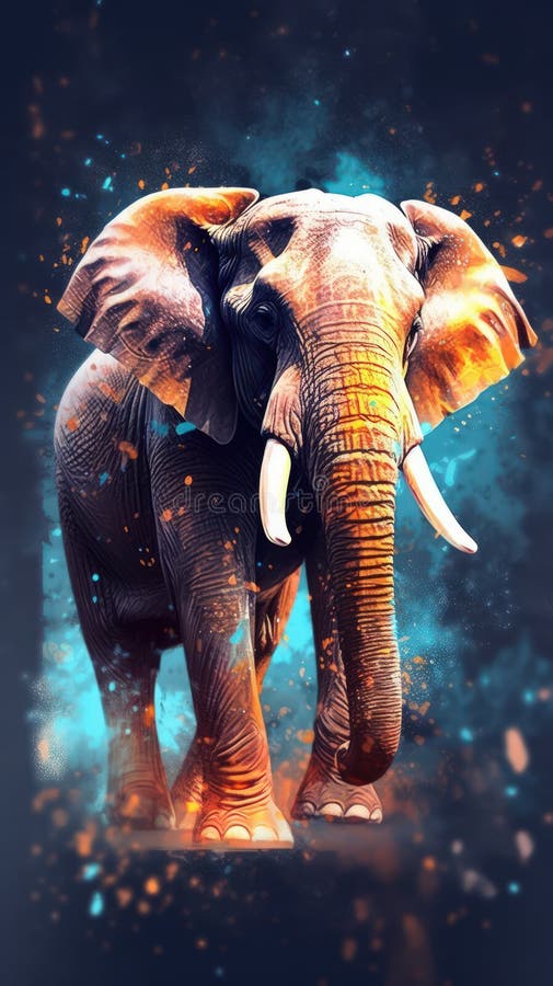 Comic Style Elephant in Side View . Stock Illustration - Illustration ...