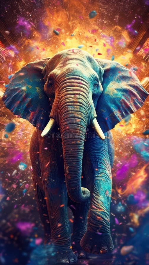 Comic Style Elephant in Side View . Stock Illustration - Illustration ...