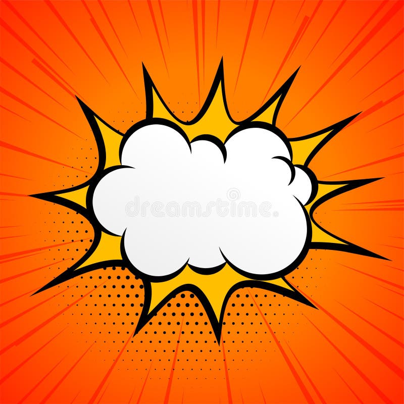 Comic Style Empty Chat Box Background with Halftone Effect Stock Vector ...