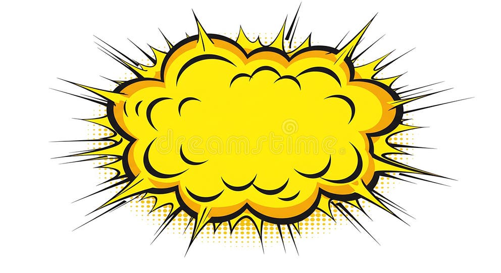 Comic-style Explosion Bubble with a Vibrant Yellow Cloud Surrounded by ...