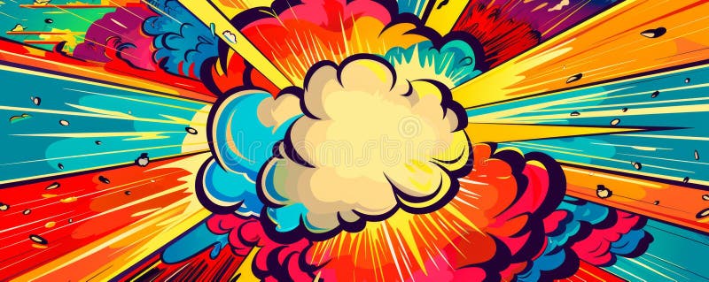 Comic Style Explosion with Colorful Bursts and Smoke Stock Image ...