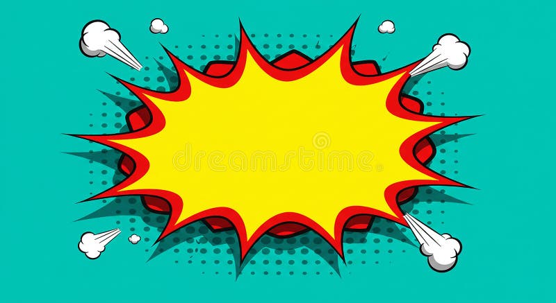 Comic-style Explosion Graphic Featuring a Large, Jagged, Yellow Blast ...