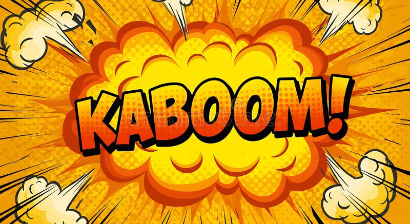 Comic-style Explosion Graphic with Text "KABOOM!" in Bold, Red-orange Letters Stock Illustration ...