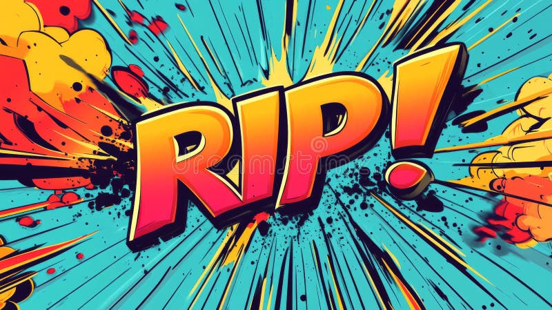 Comic Style Explosion with RIP Text in Bold Letters Stock Photo - Image ...