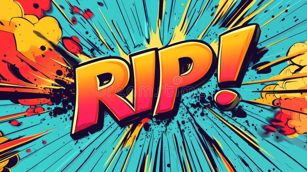 Comic Style Explosion with RIP Text in Bold Letters Stock Photo - Image ...