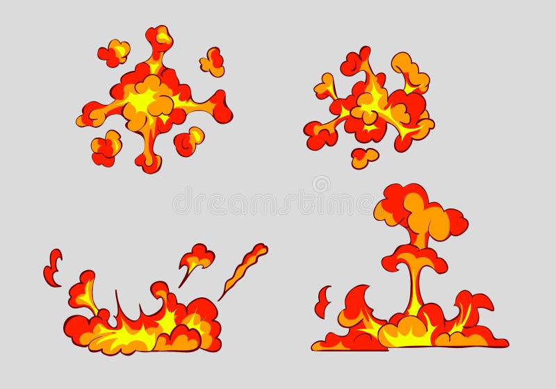 Comic style explosion set. stock vector. Illustration of bright - 47381328