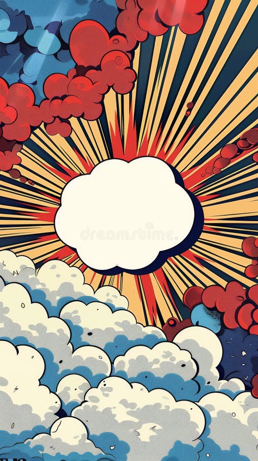 Comic Style Explosion with Speech Bubble and Colorful Smoke Stock Photo ...