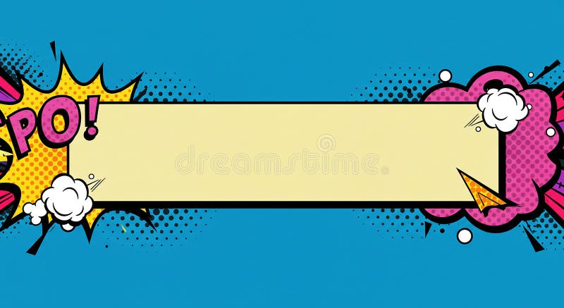 Comic-style Graphic with a Rectangular Yellow Speech Bubble at the ...