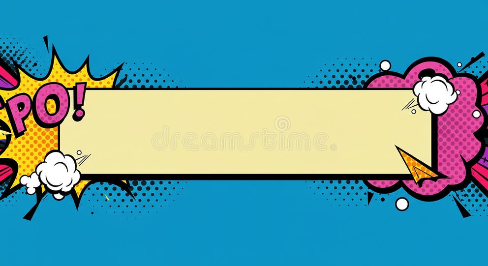 Comic-style Graphic with a Rectangular Yellow Speech Bubble at the ...