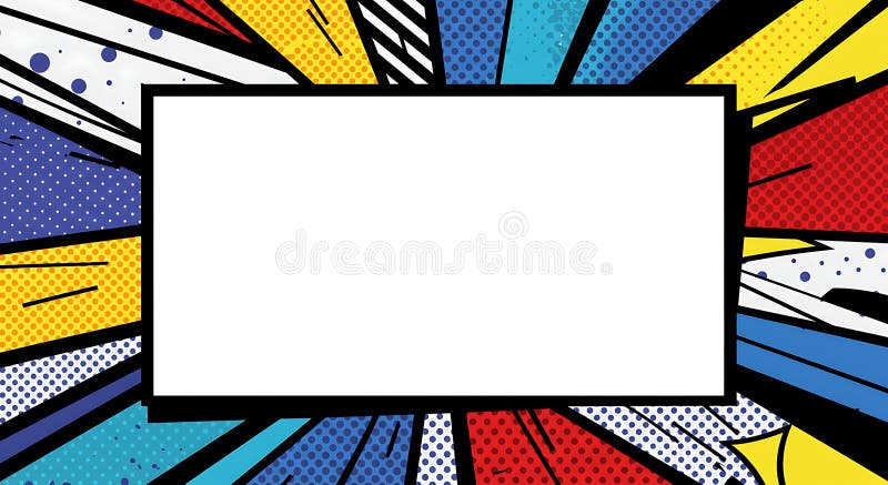 Comic-style Illustration Features a Central White Rectangle Bordered by ...