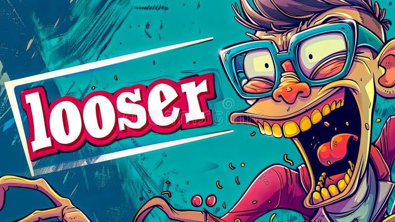 Comic Style Loser Expression Illustration Stock Photo - Image of ...