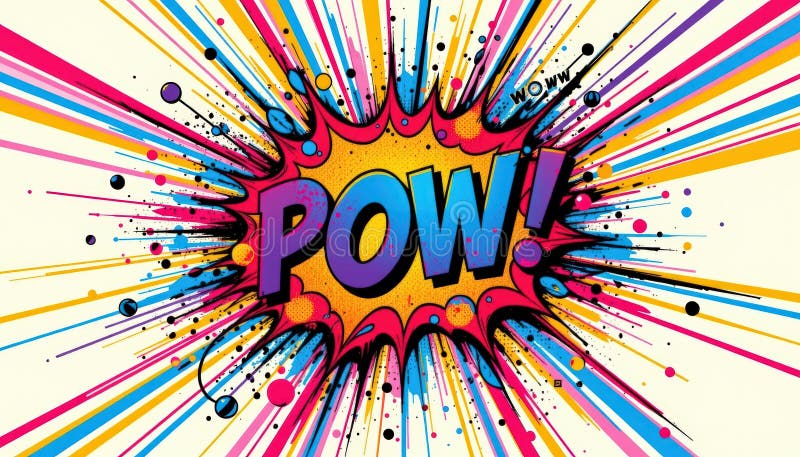 Comic Style Paint Explosion Design with Vibrant Streaks of Paint in ...