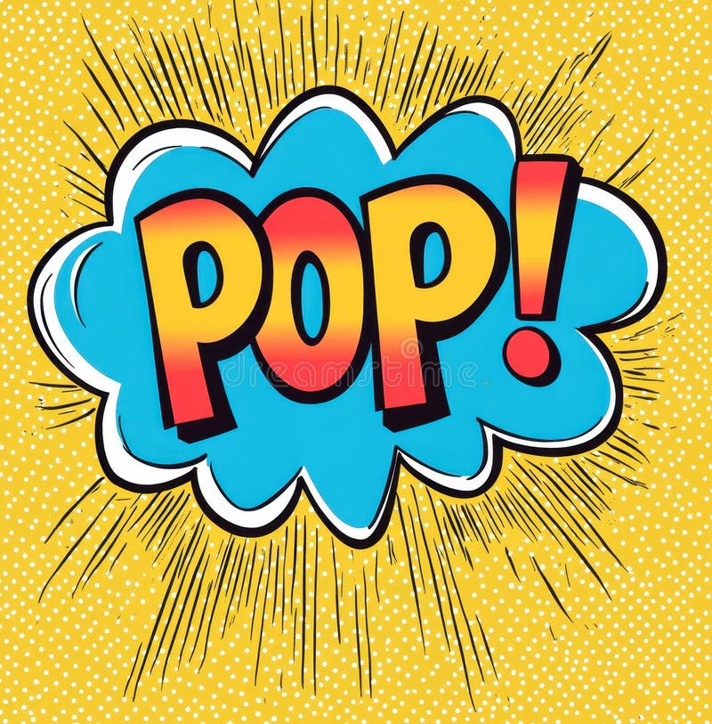 Comic Style Pop Art Explosion with Bold POP Text Stock Photo - Image of ...