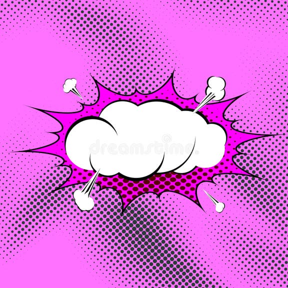 Comic Style Pop Art Pink Explosion Cloud Stock Vector - Illustration of ...