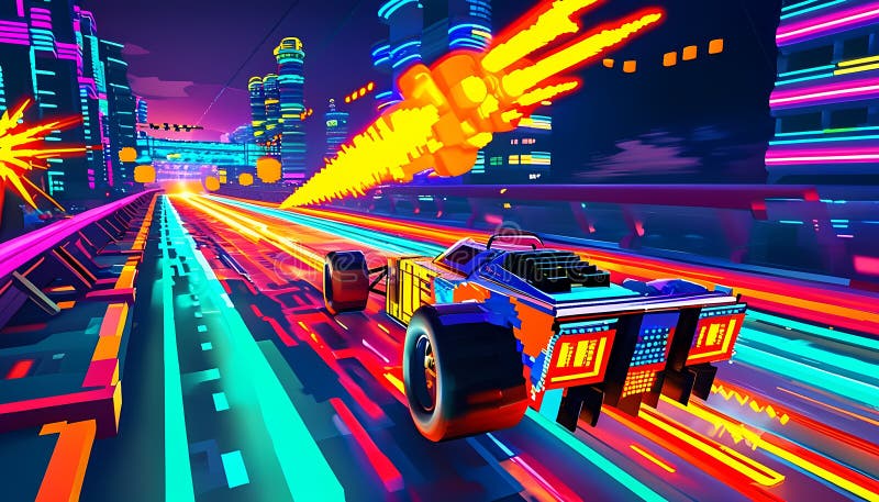 Comic Style Sci Fi Battle with Robots and Fighter Jets Stock ...