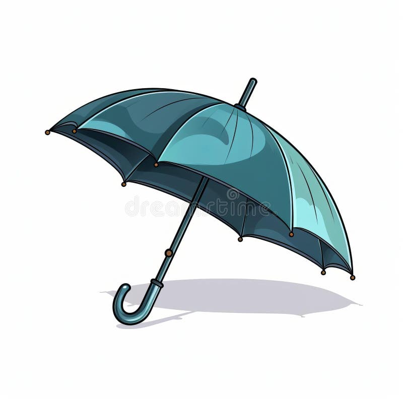 Comic Style Smart Umbrella 2d Sprite on White Background Stock ...
