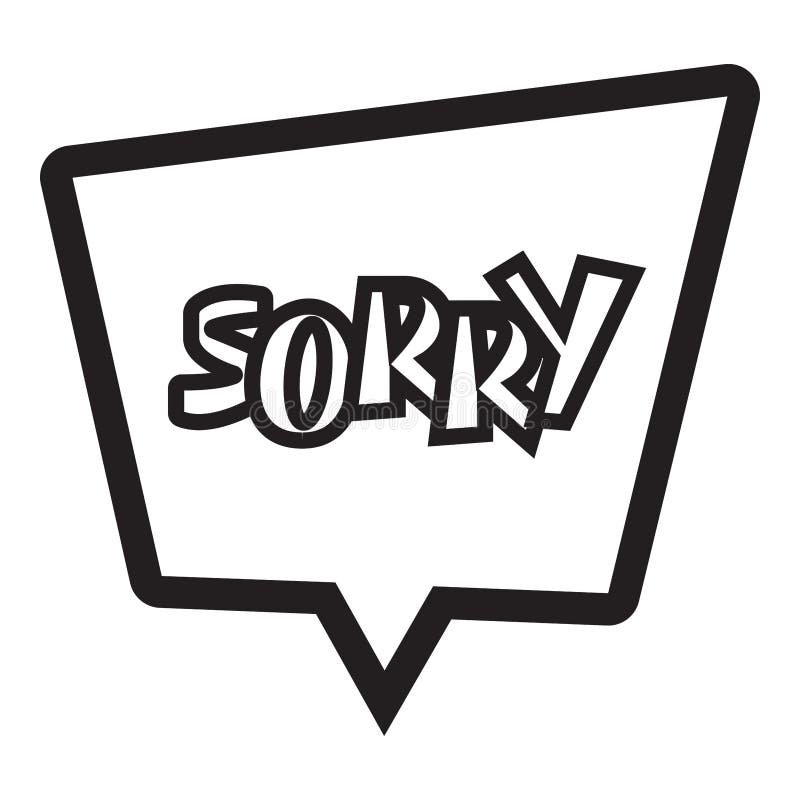 Comic style sorry text stock vector. Illustration of icon - 258130584