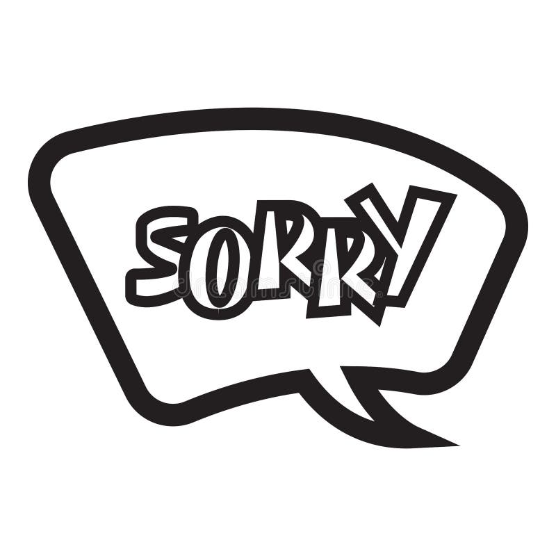 Comic style sorry text stock vector. Illustration of cartoon - 258130609