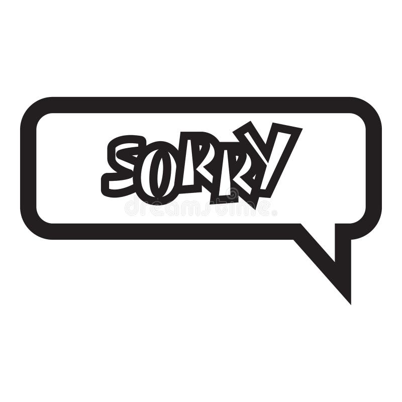 Comic style sorry text stock vector. Illustration of flat - 258130625