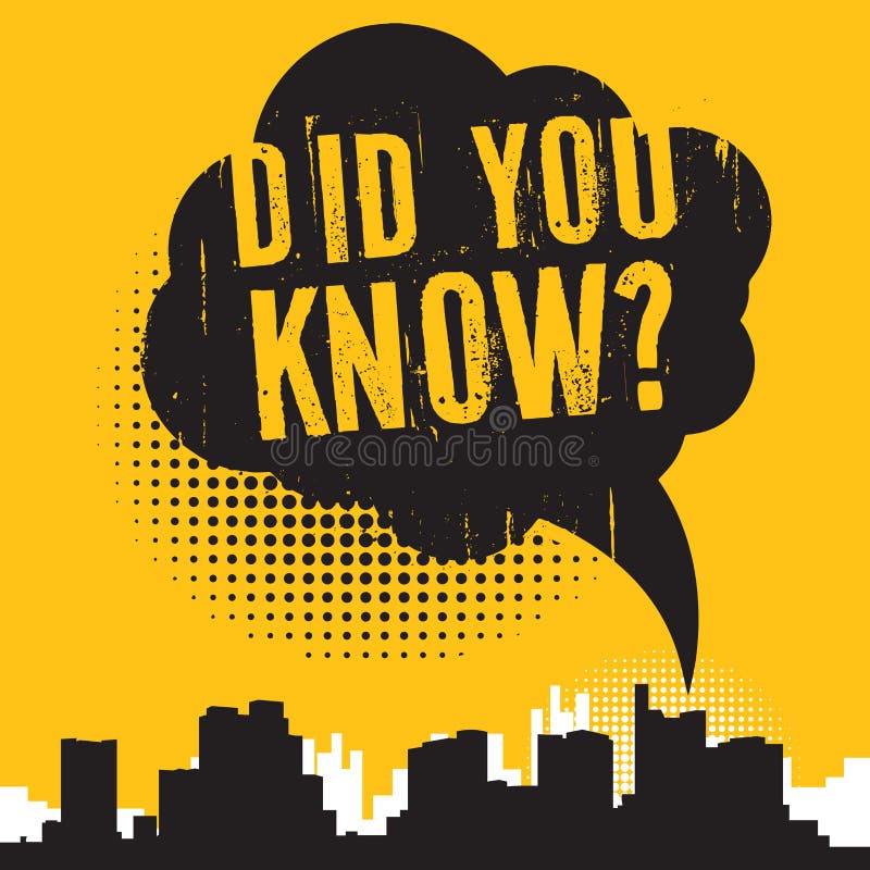 Comic Style Speech Bubble, with Text Did You Know? Stock Vector ...