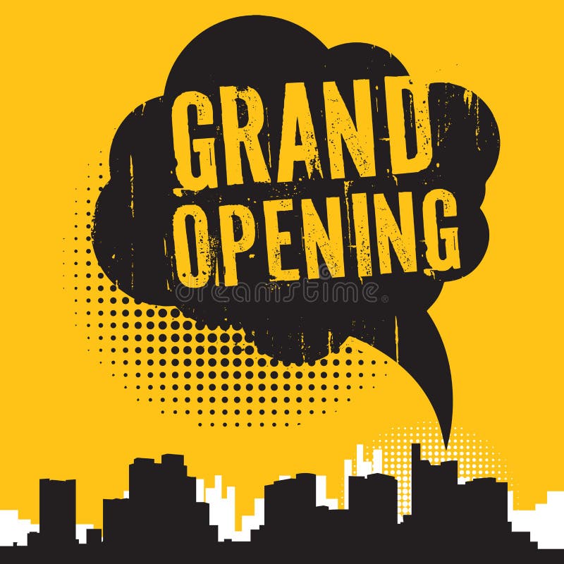 Comic Style Speech Bubble, Business Concept with Text Grand Open Stock ...