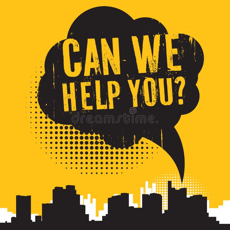 Comic Style Speech Bubble, with Text Can we Help You? Stock Vector ...