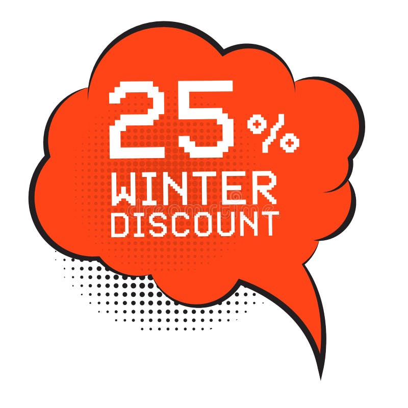 Comic Style Speech Bubble, with Text Winter Discount Stock Vector ...