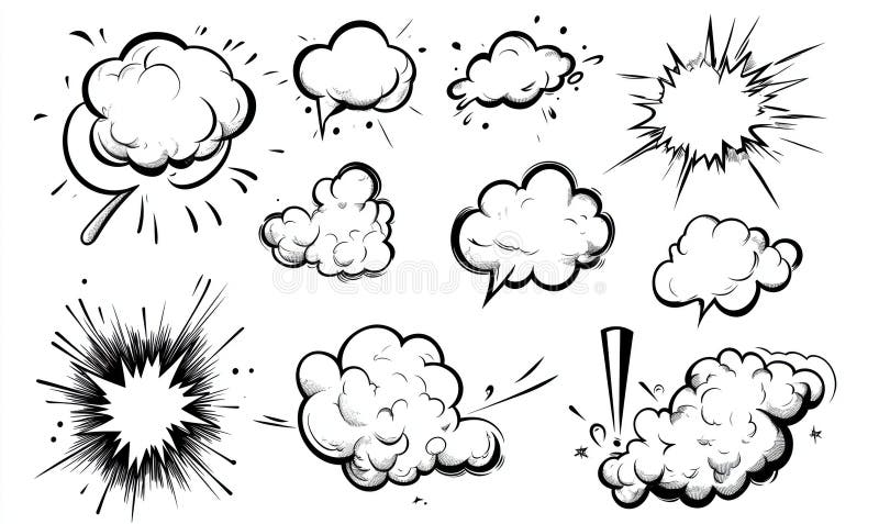 Black White Comic Style Explosion Dynamic Motion Effects Stock Photos ...